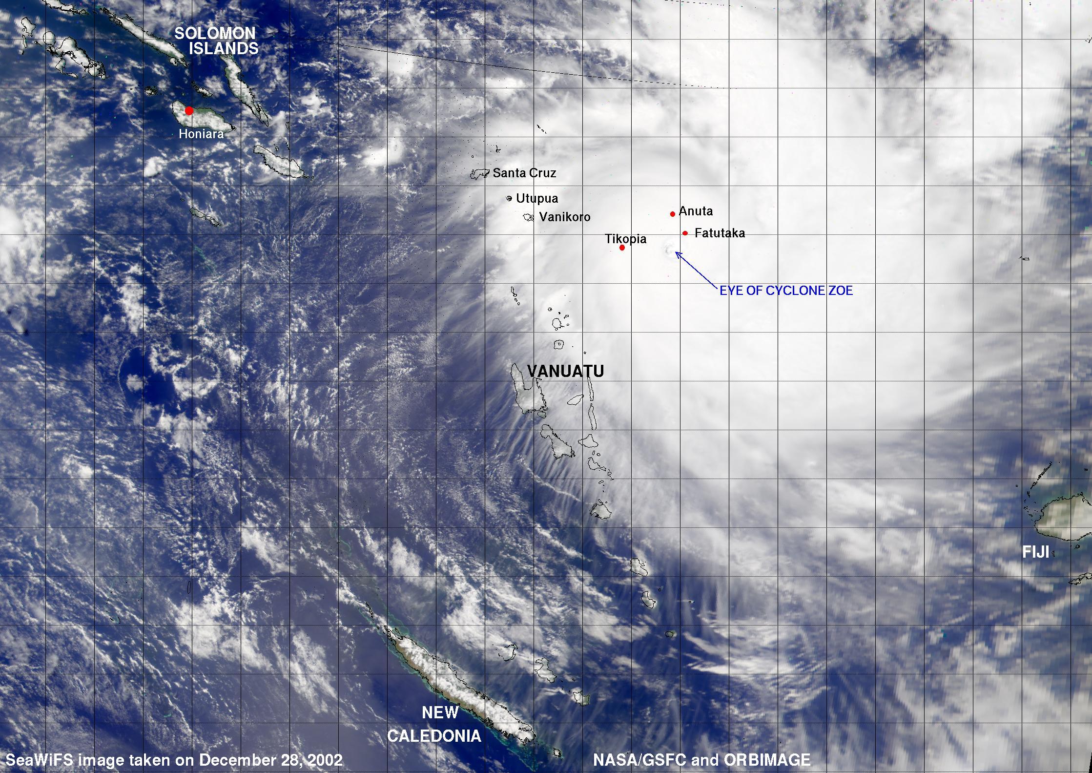Tropical Cyclone Zoe - NASA Science