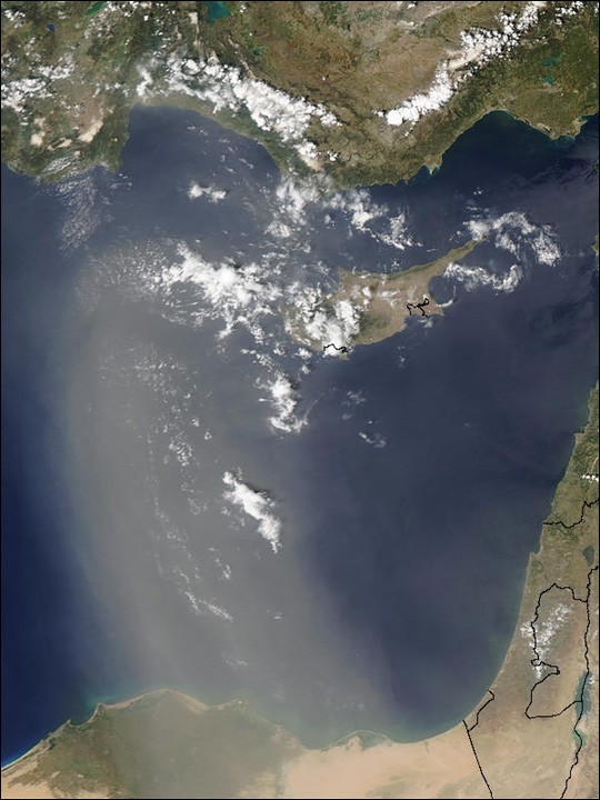 Dust Storm over Eastern Mediterranean - NASA Science