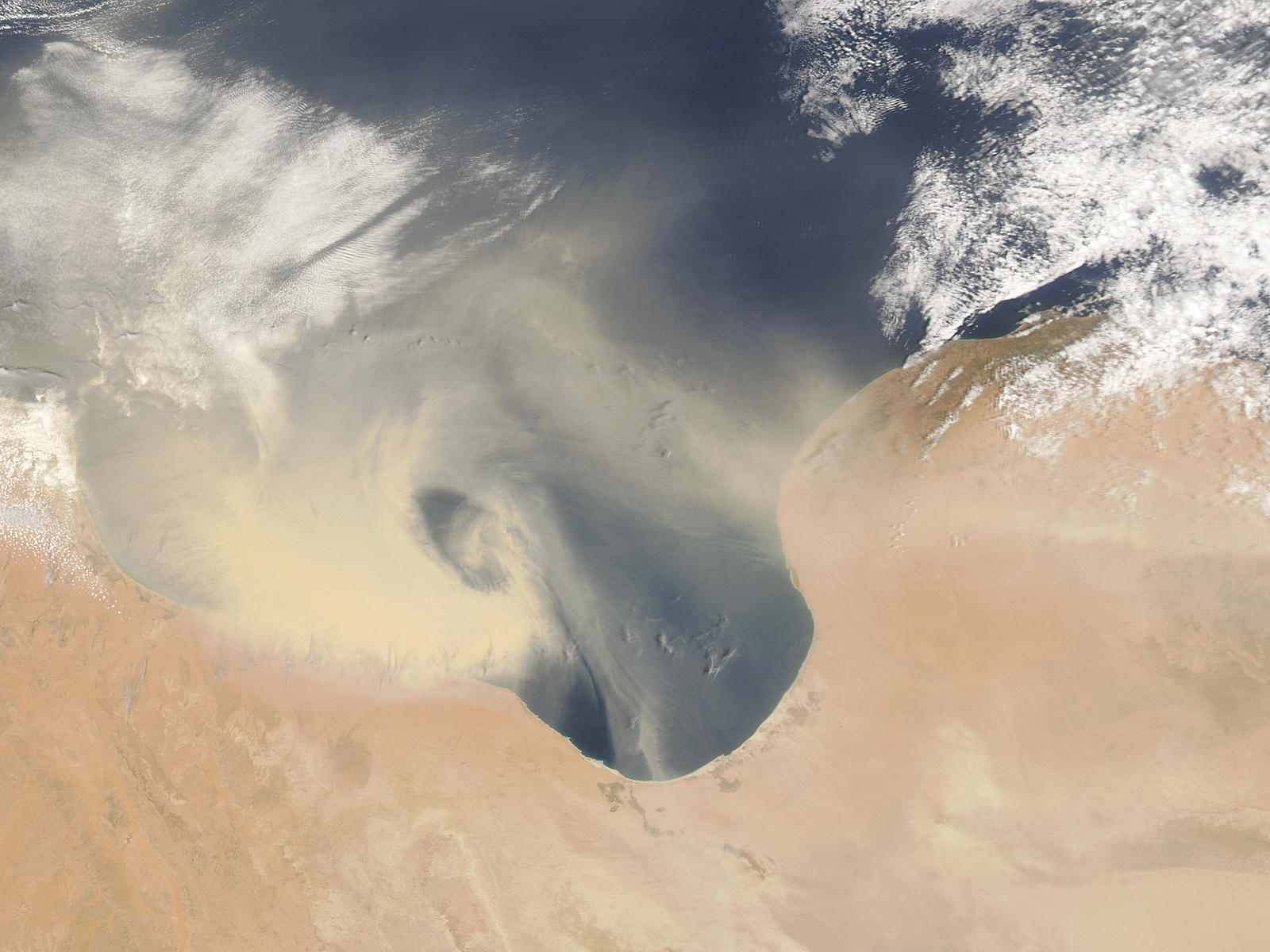 Dust Over the Gulf of Sirte - NASA Science