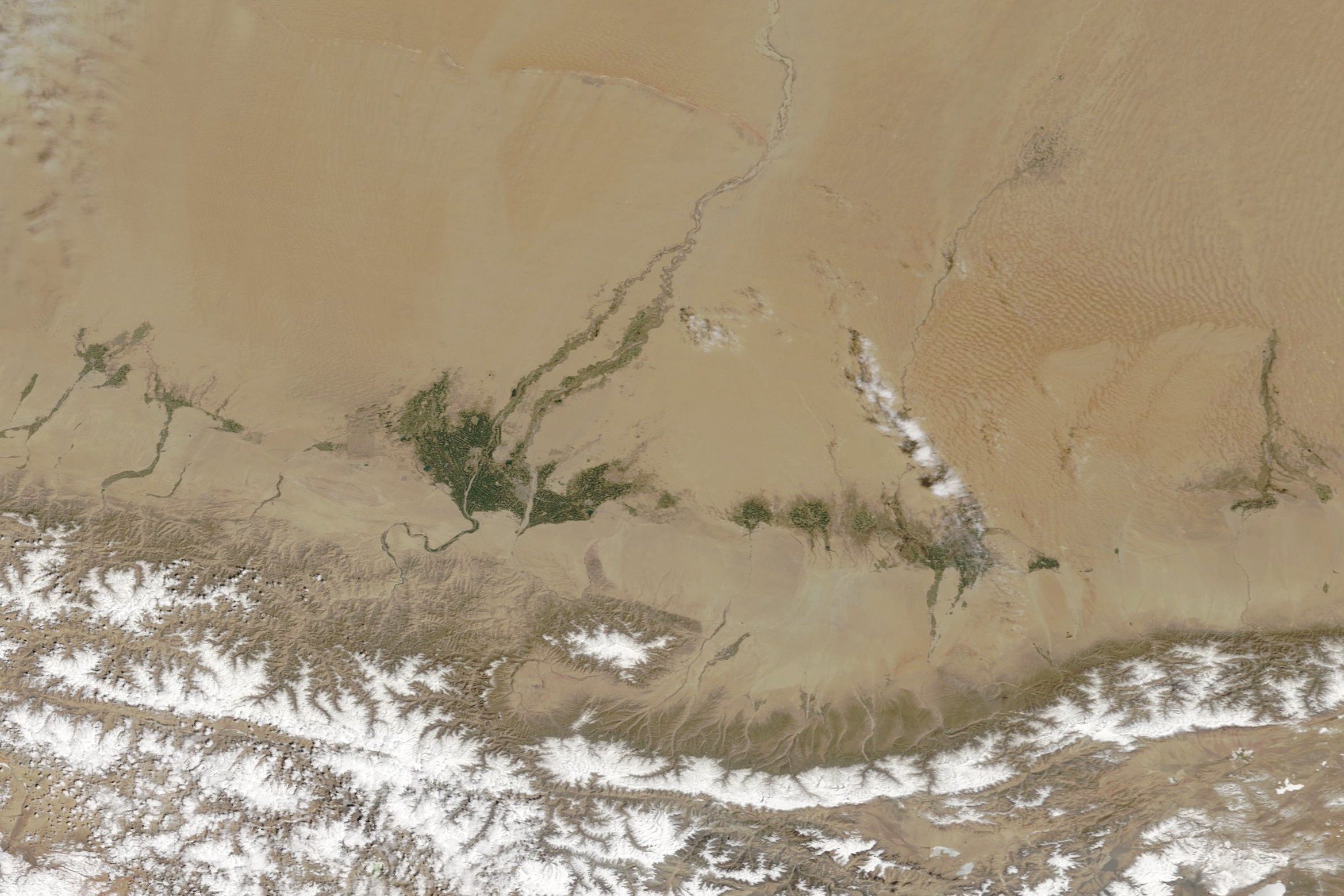 Spring Greening in the Taklamakan Desert - NASA Science