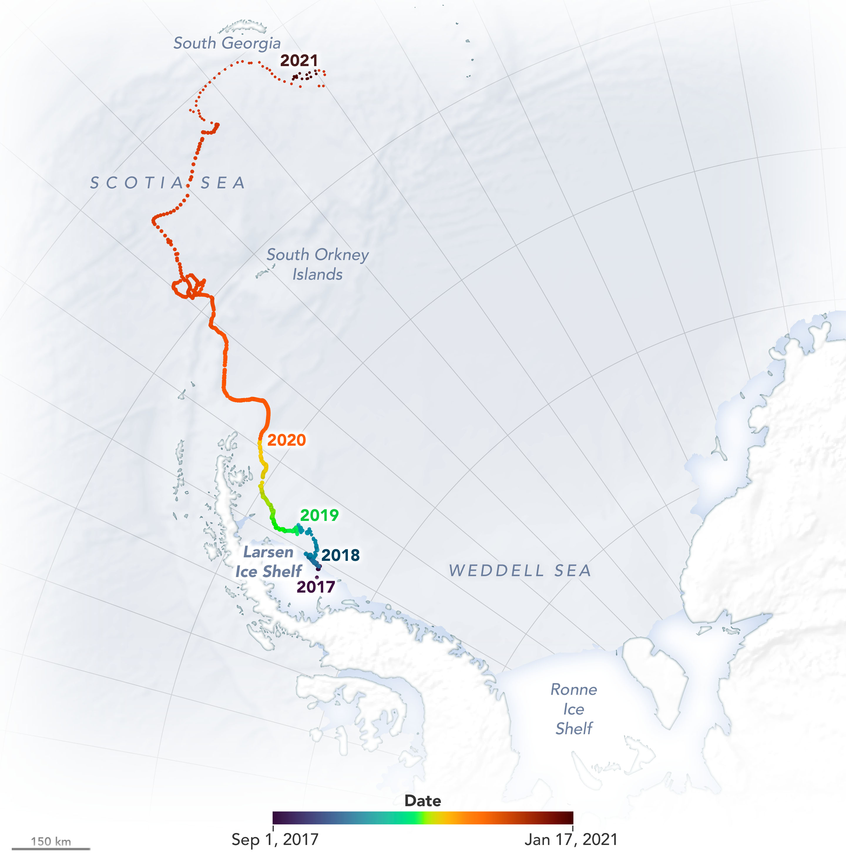 Tracking the Demise of a Giant Antarctic Iceberg - NASA Science