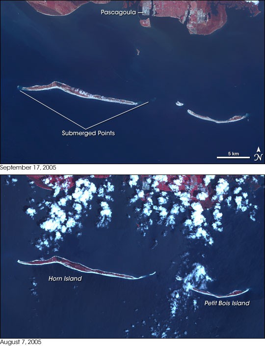 Hurricane Katrina Erodes the U.S. Gulf Coast - NASA Science