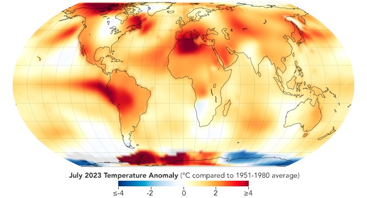 July 2023 Was the Hottest Month on Record - NASA Science