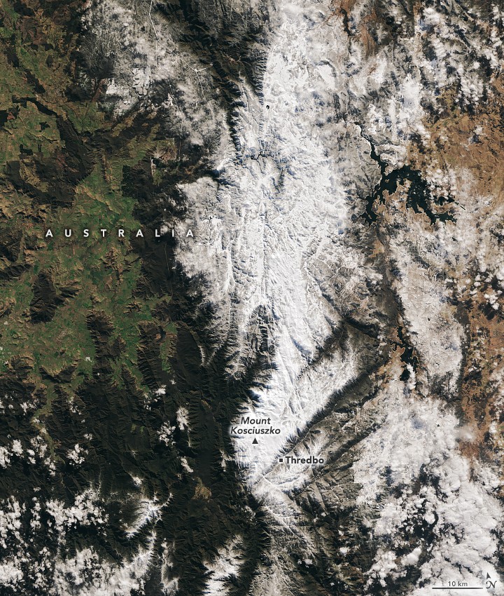 Australia’s Snowy Mountains Coated in White - NASA Science
