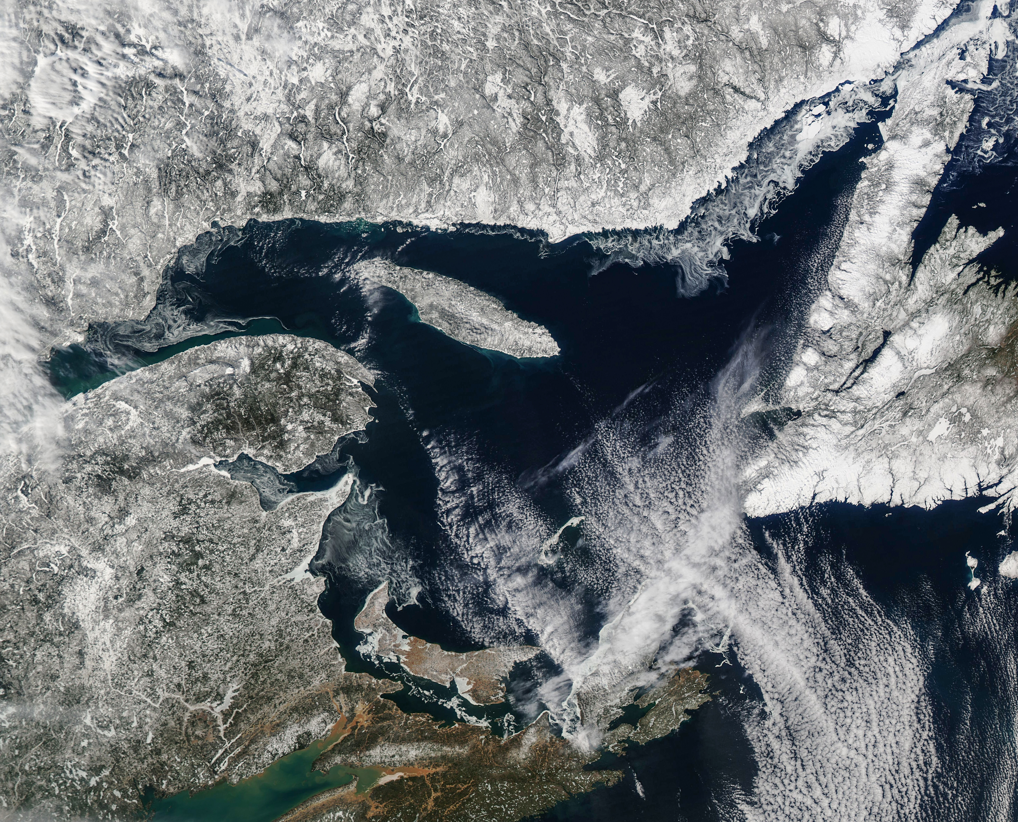 Low Ice in the Gulf of St. Lawrence - NASA Science