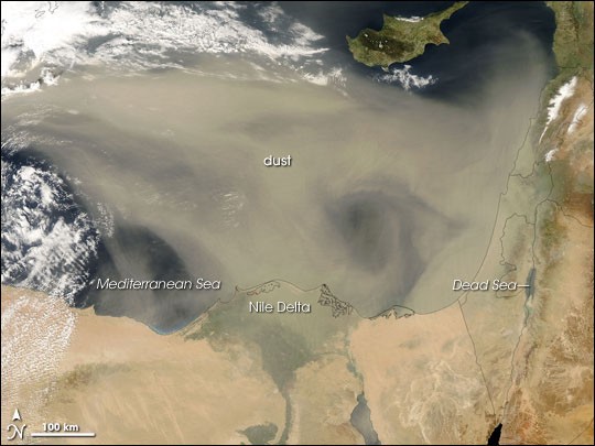 Dust Storm over the Mediterranean Sea - NASA Science