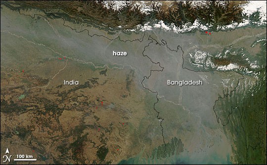 Haze over India, Bangladesh, and the Bay of Bengal - NASA Science