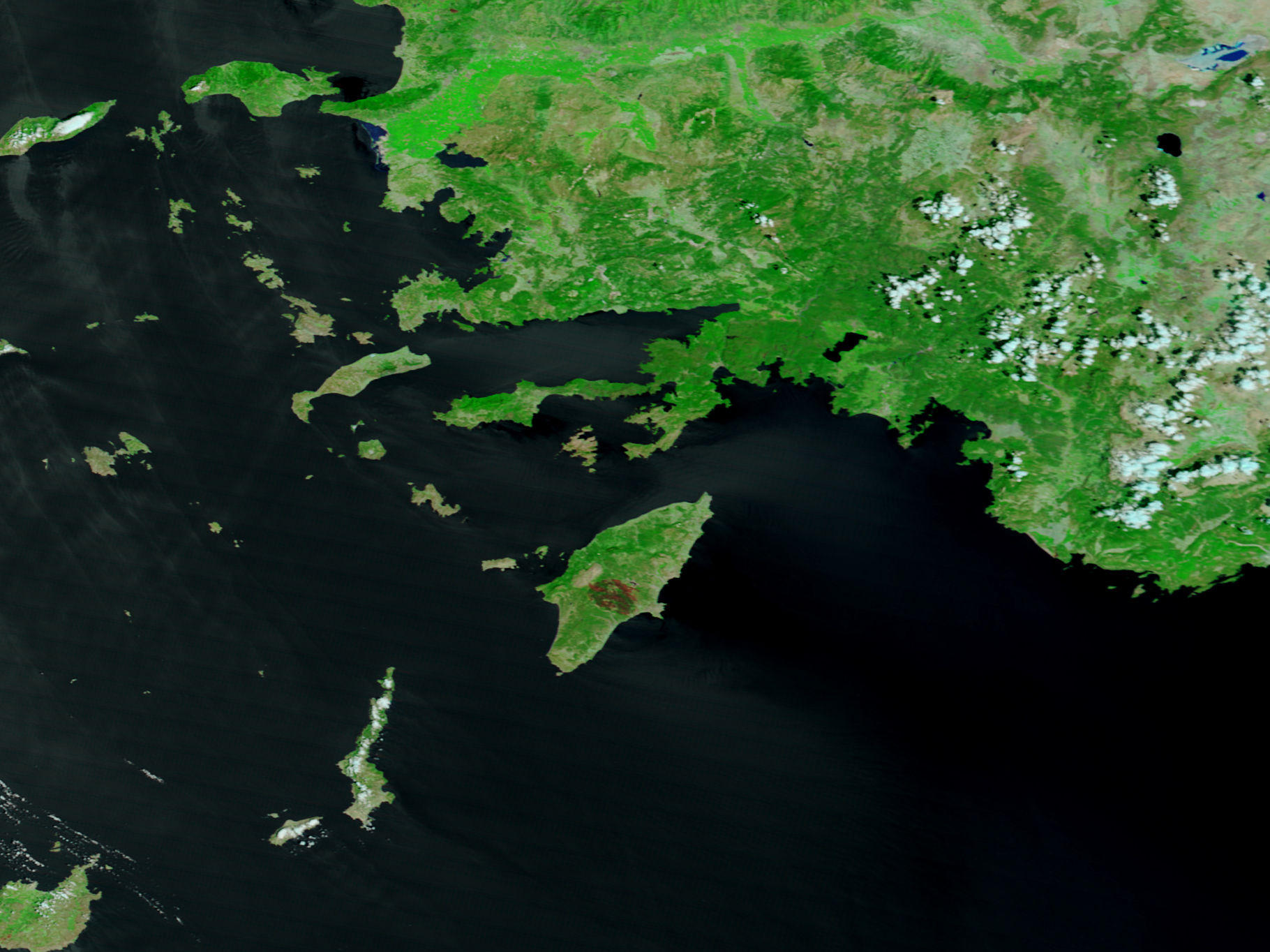 Forest Fire Scorches Island of Rodos - NASA Science