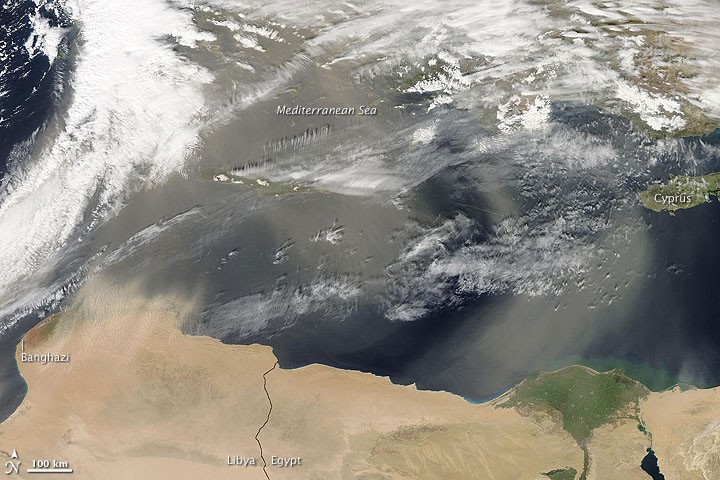 Dust over the Mediterranean Sea - NASA Science
