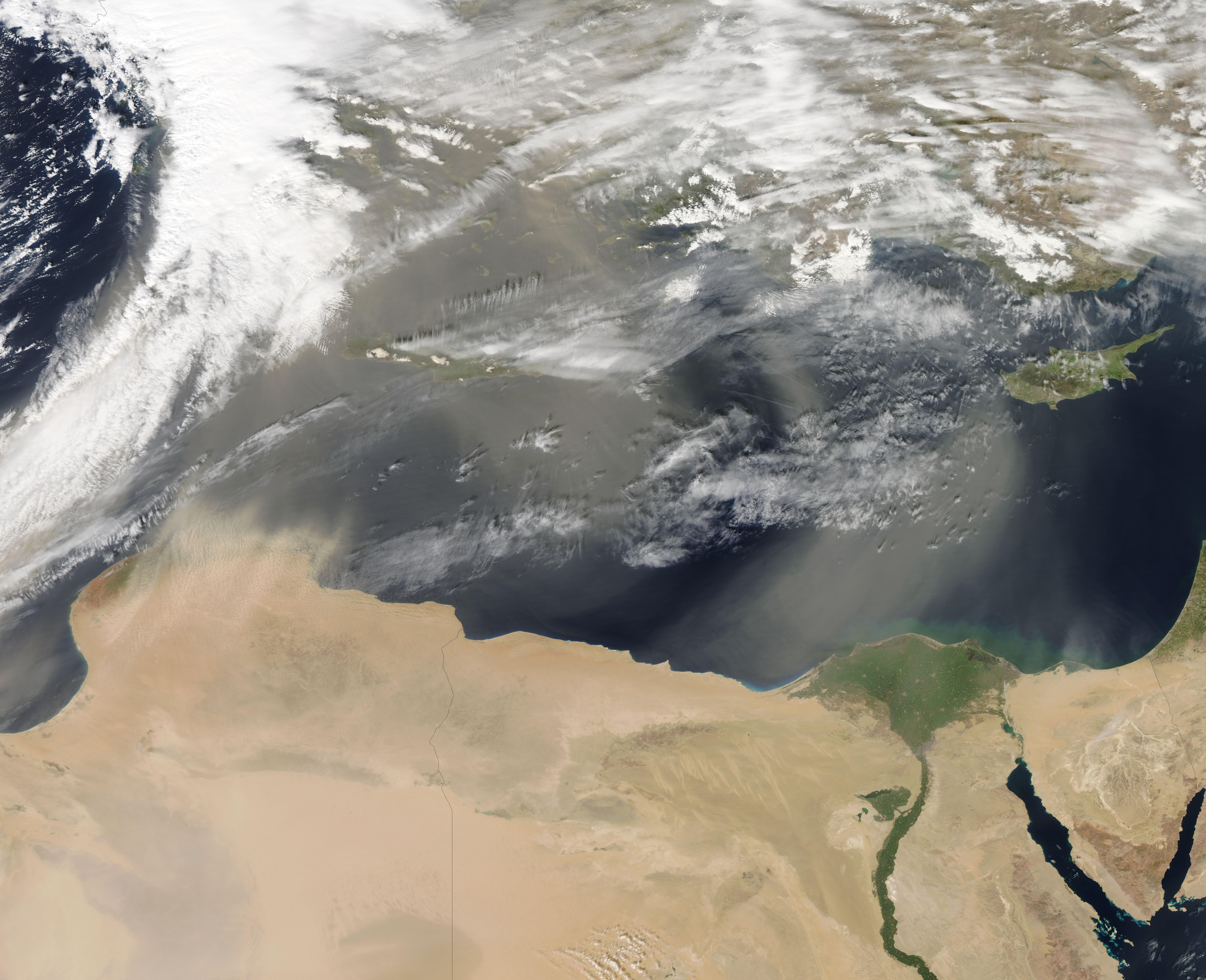 Dust over the Mediterranean Sea - NASA Science