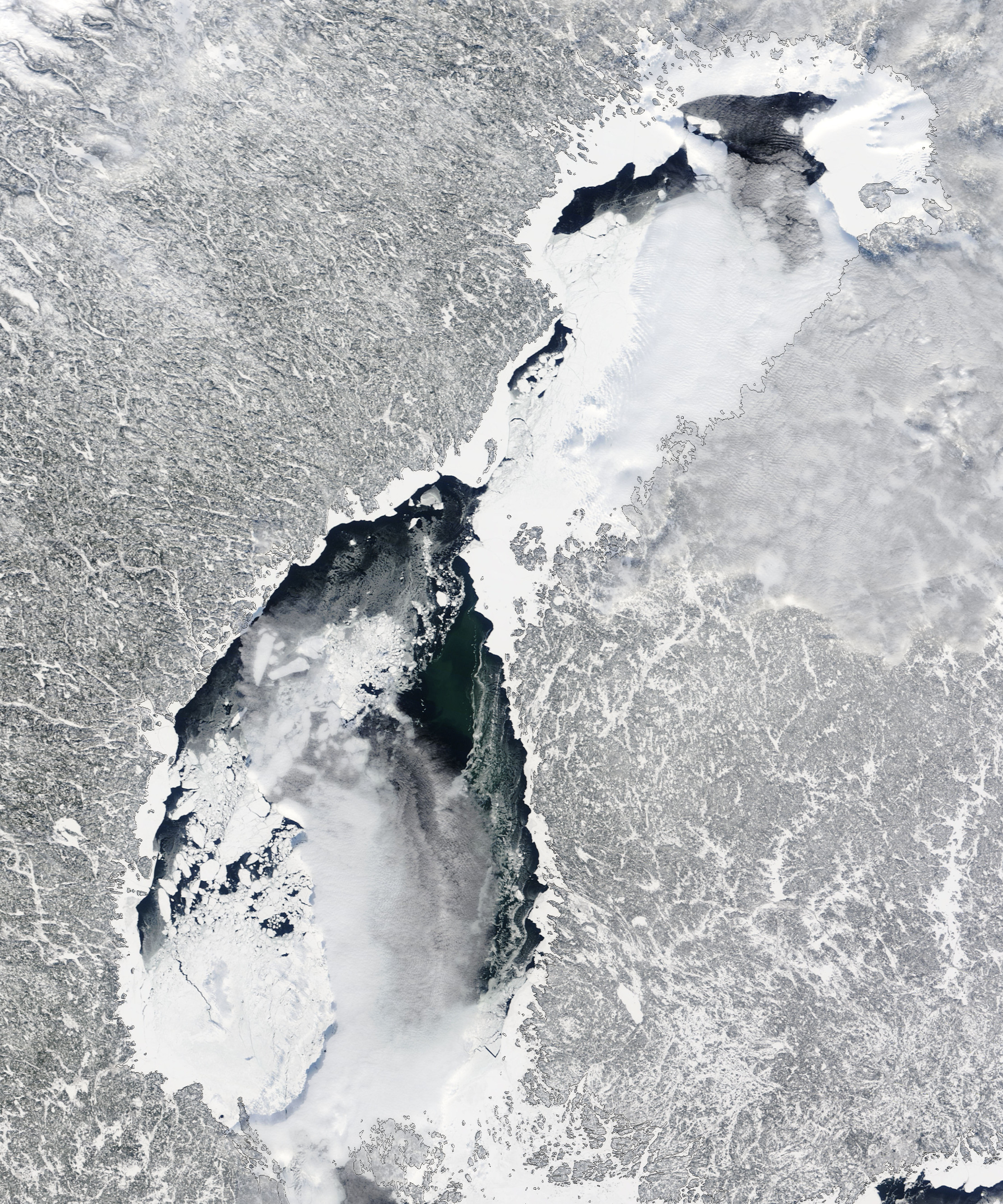 Thick Ice in the Gulf of Bothnia - NASA Science