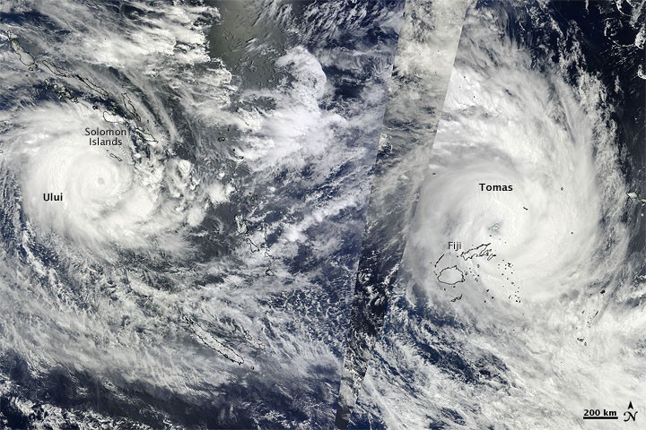 Tropical Cyclones Tomas and Ului - NASA Science