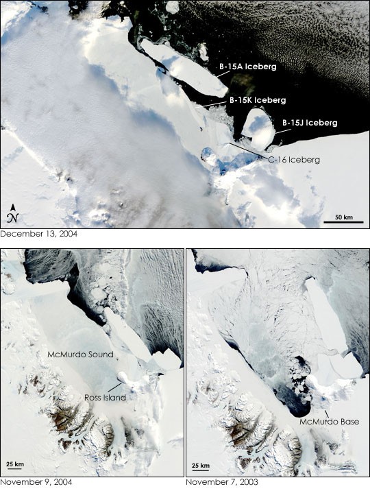 B-15A Iceberg Blocks McMurdo Sound - NASA Science
