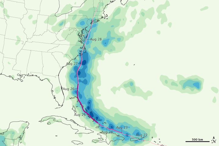 Rainfall from Hurricane Irene - NASA Science