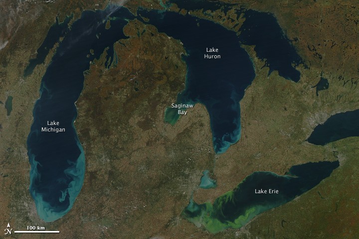 Sediment and Algae Color the Great Lakes - NASA Science