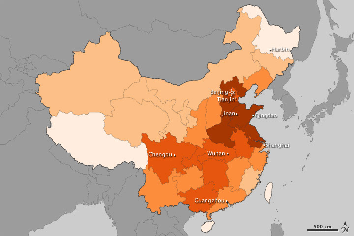 Satellites Map Fine Aerosol Pollution Over China - NASA Science