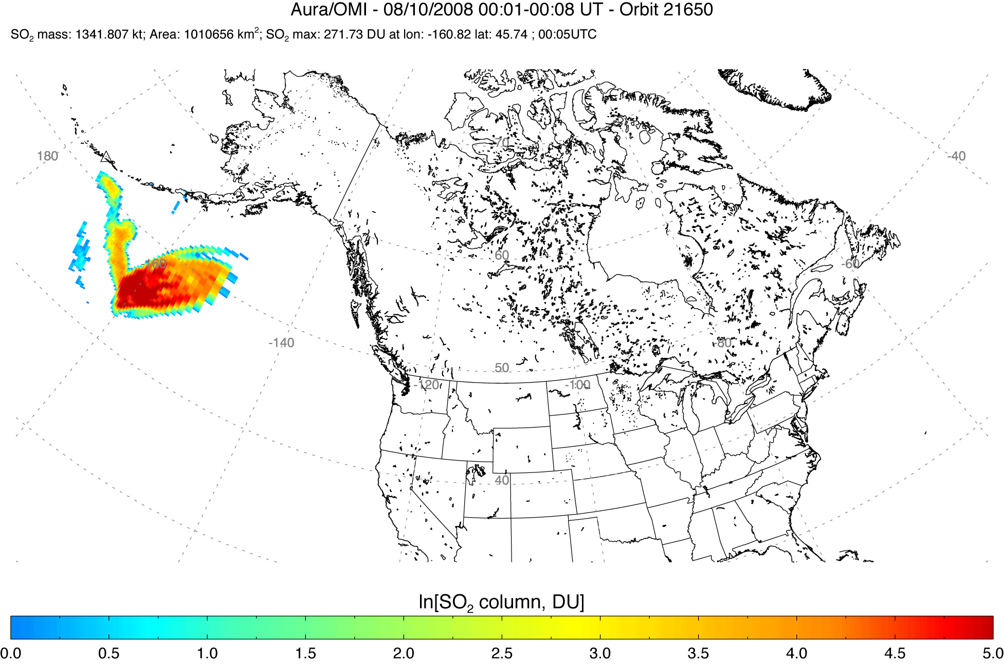 Sulfur Dioxide Cloud from Aleutians’ Kasatochi Volcano - NASA Science