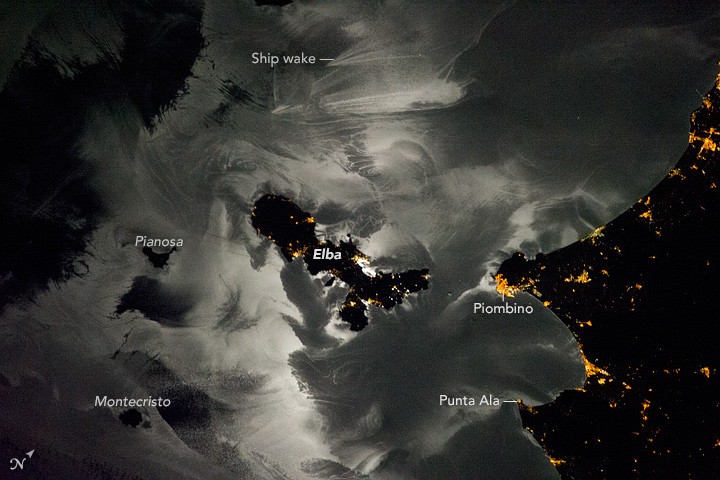 Elba and the Mediterranean at Night - NASA Science