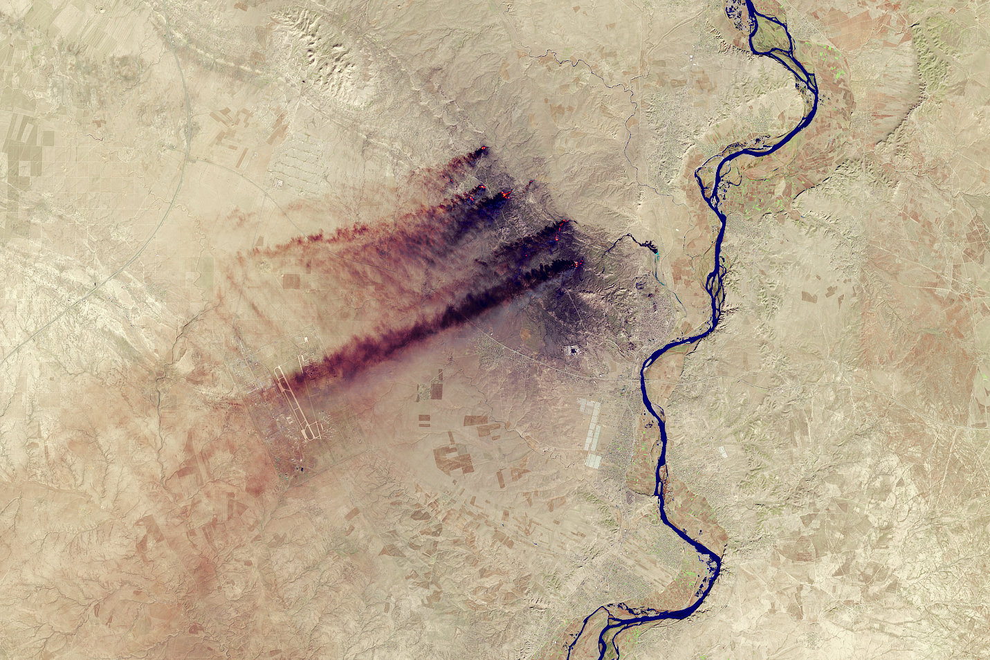The Oil Fires in Qayyarah Are Out - NASA Science