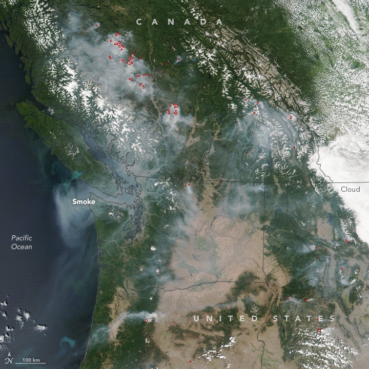 Smoke Spreads Across the U.S. and Canadian West - NASA Science