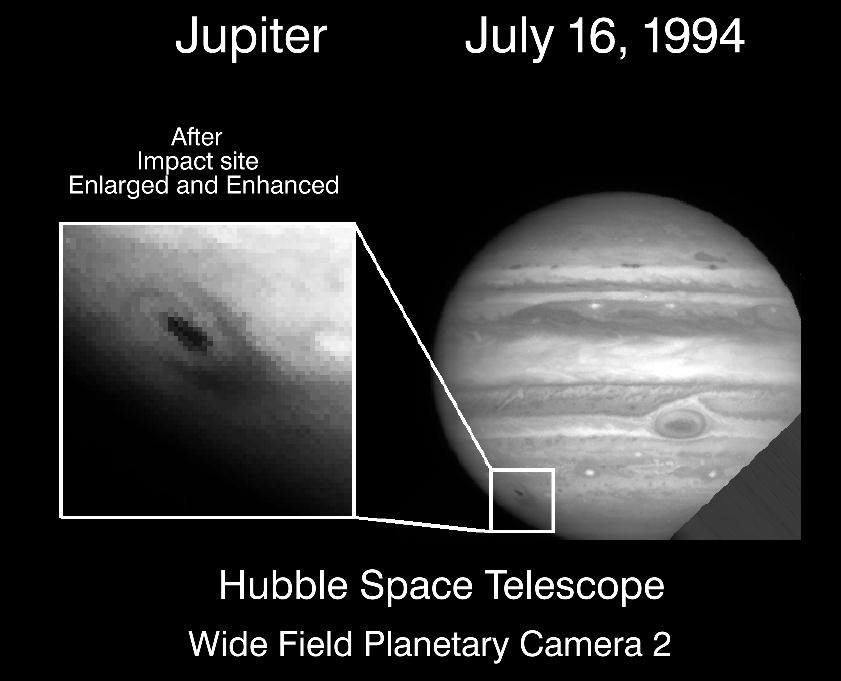 Hubble Image of Comet Shoemaker-Levy First Fragment Impact With Jupiter ...