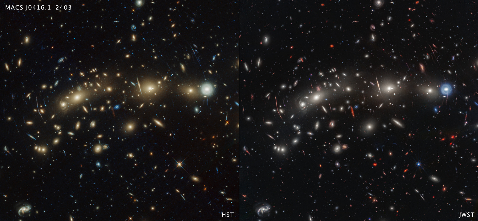 MACS 0416 (Hubble and Webb Compared) - NASA Science