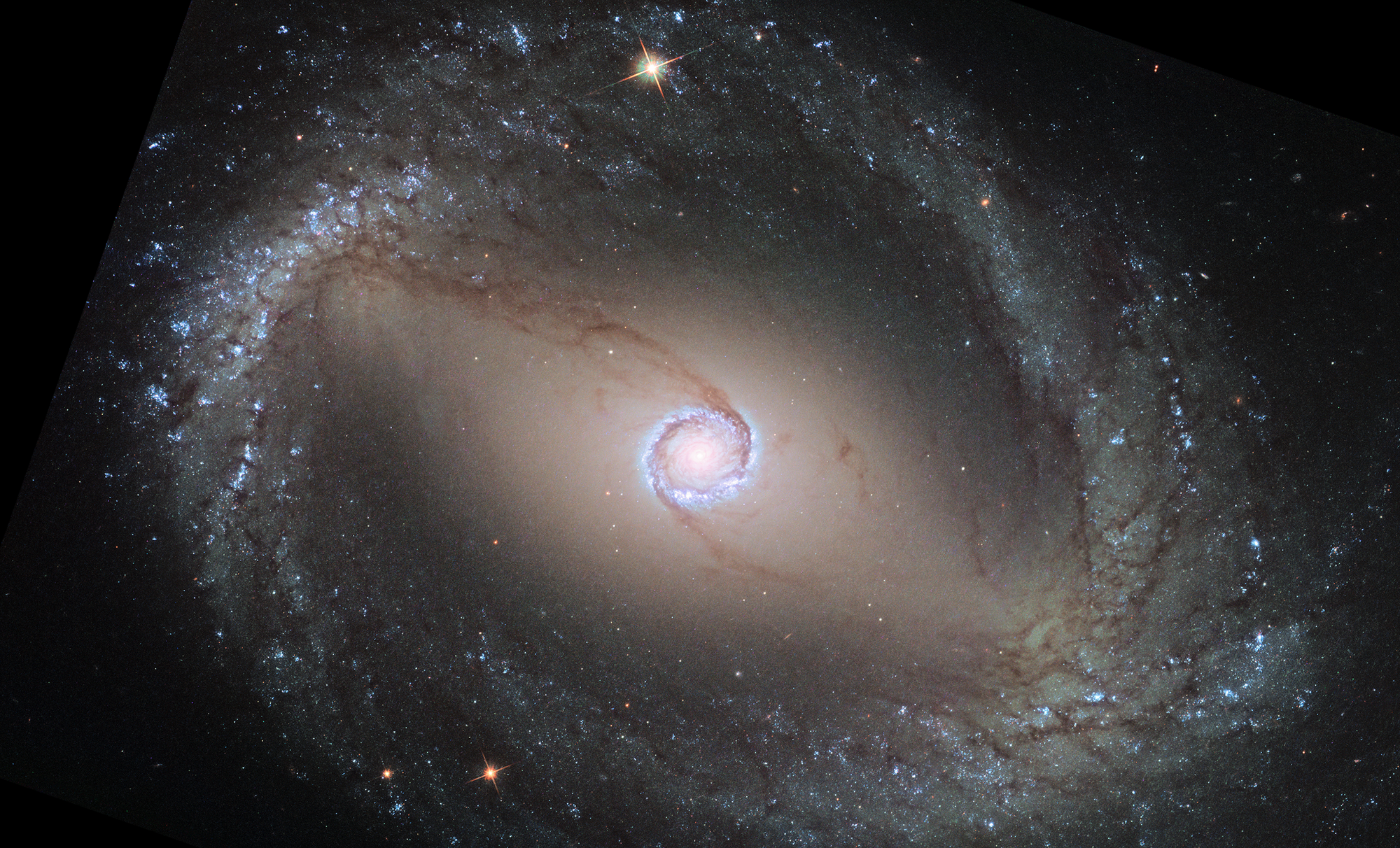 Webb and Hubble's Views of Spiral Galaxy NGC 1512 - NASA Science