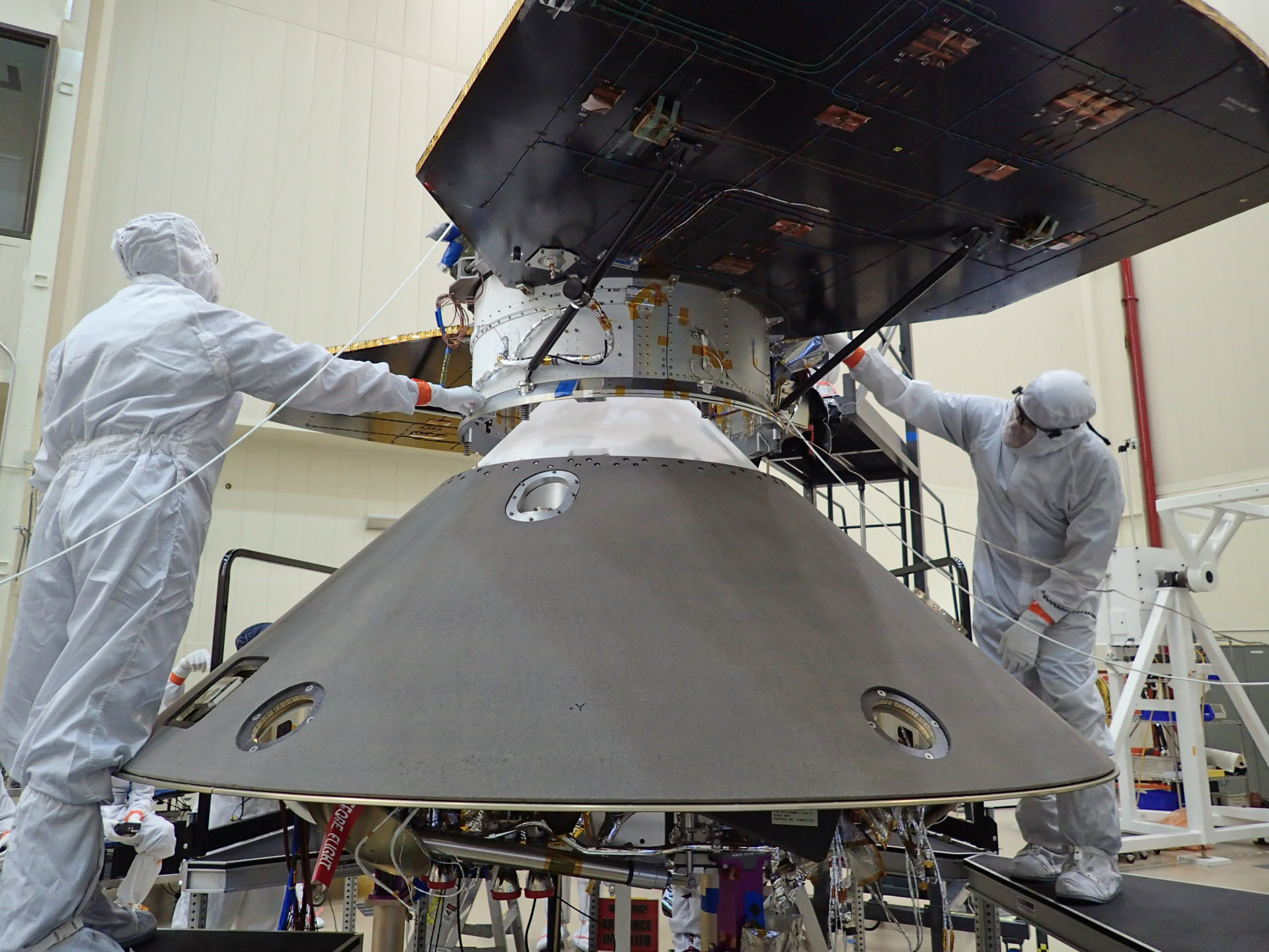 Lowering InSight's Cruise Stage onto Back Shell - NASA Science