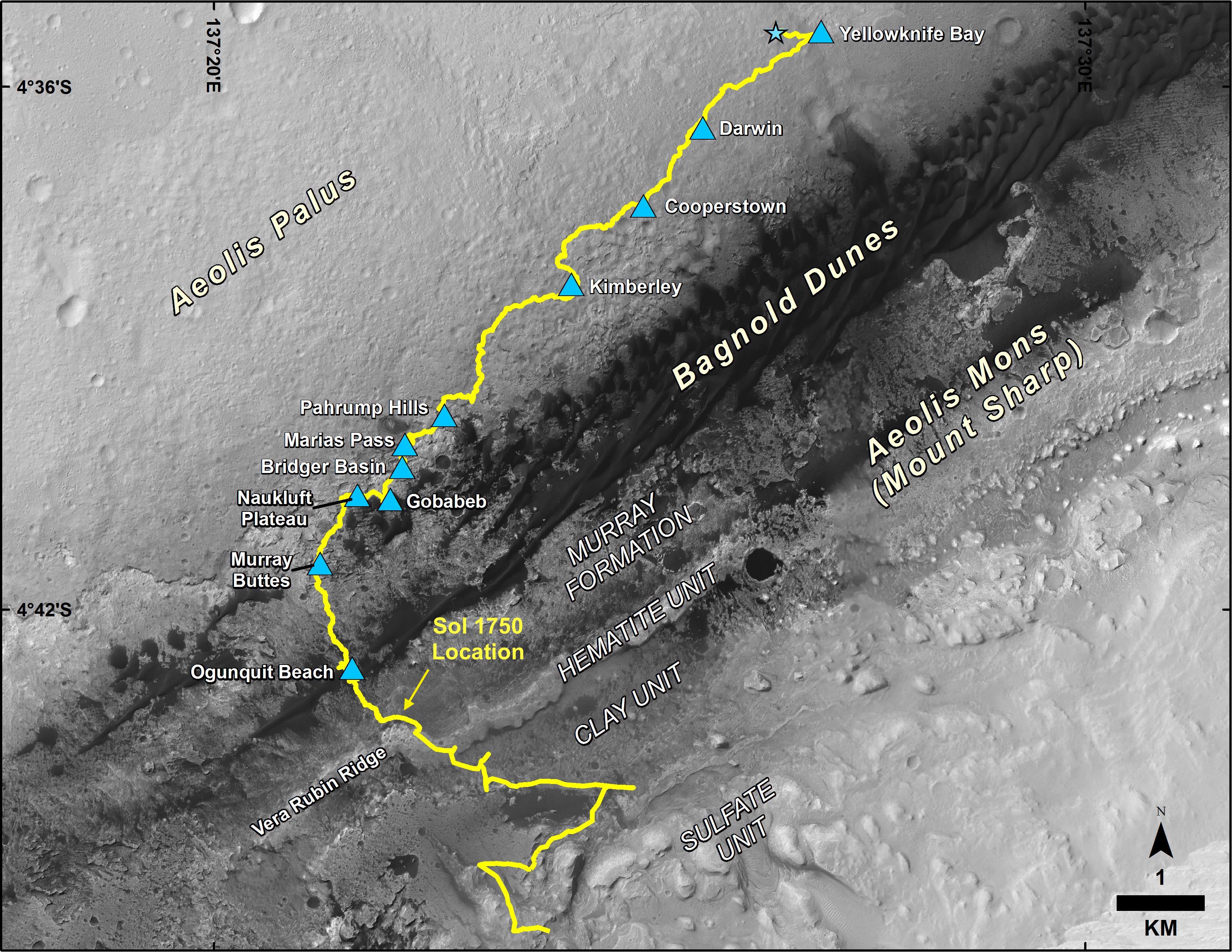 Mid-2017 Map of NASA's Curiosity Mars Rover Mission - NASA Science