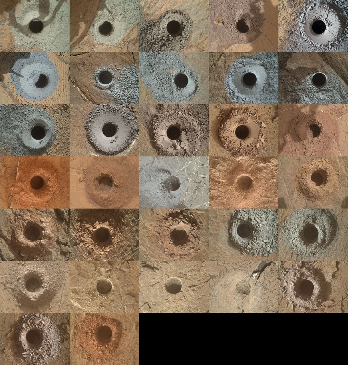 Curiosity's 32 Drill Holes - NASA Science