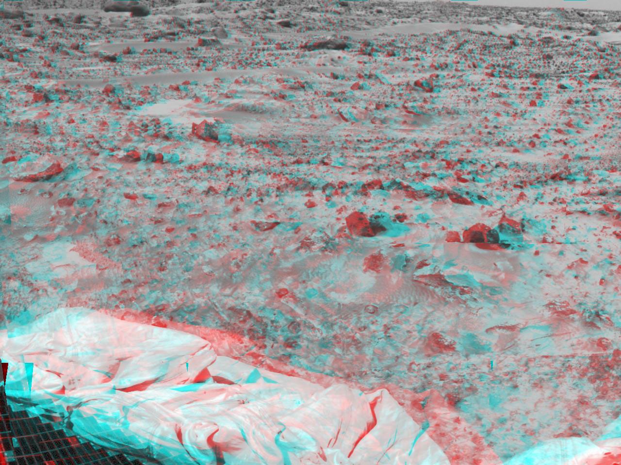 Martian Terrain and Airbags - 3-D - NASA Science