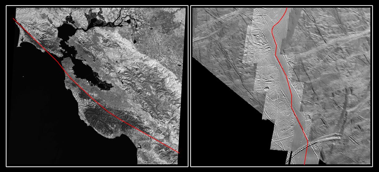 The San Andreas Fault and a Strike-slip Fault on Europa - NASA Science
