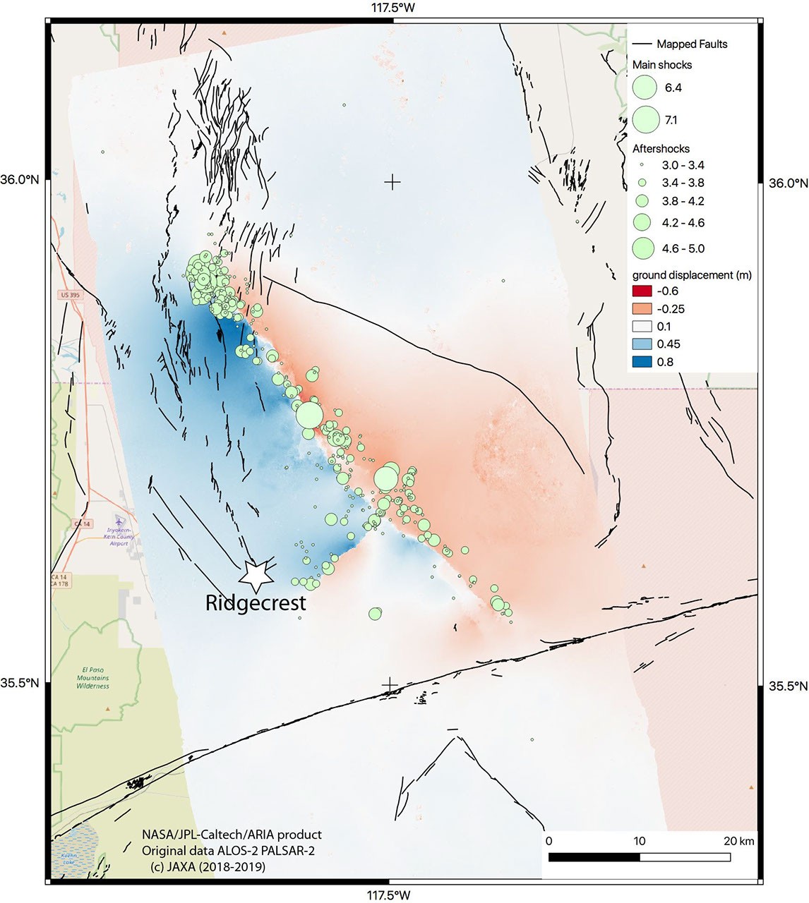 NASA Map Shows Ground Movement from California Quakes - NASA Science