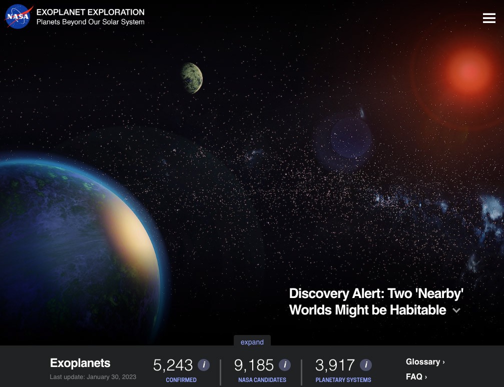 NASA Exoplanets Interactive Webpage - NASA Science