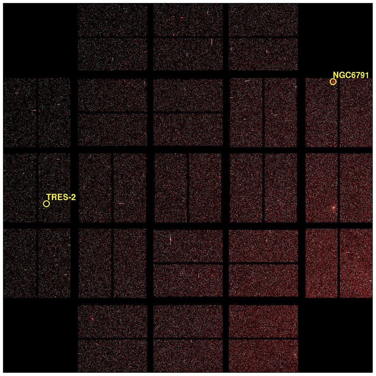 Full Focal Plane Image (First Light for Kepler Photometer) with Labels ...