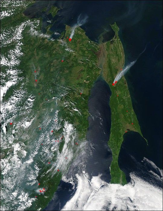 Fires in Eastern Russia and Sakhalin Island - NASA Science