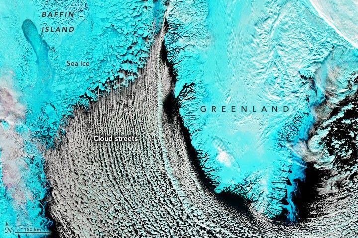 Cloud Streets Over the Labrador Sea - NASA Science