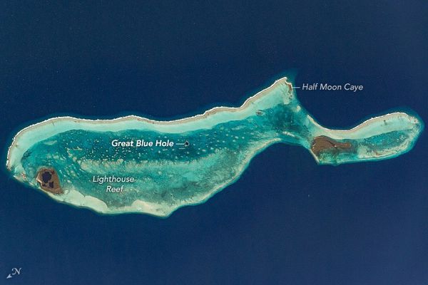 Lighthouse Reef and the Great Blue Hole - NASA Science