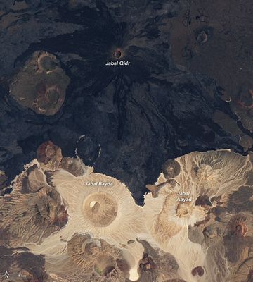 White and Black Volcanoes of Saudi Arabia - NASA Science