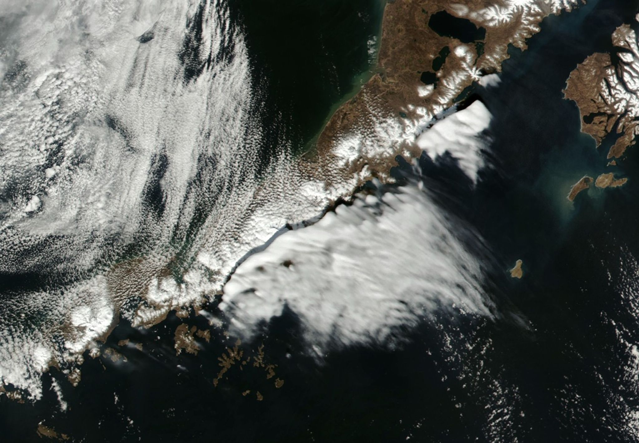 Clouds Hover Over the Alaska Peninsula - NASA Science