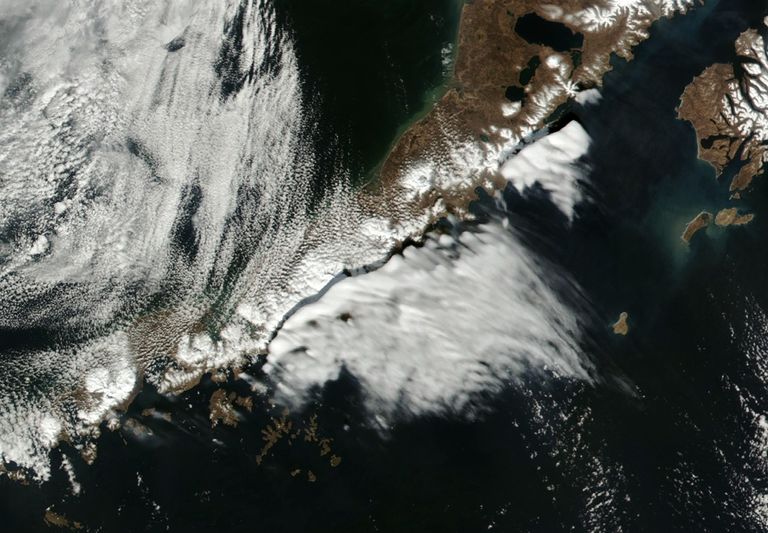 Clouds Hover Over the Alaska Peninsula - NASA Science