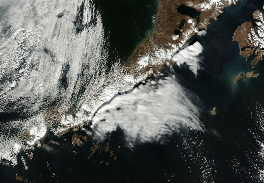 Clouds Hover Over the Alaska Peninsula - NASA Science