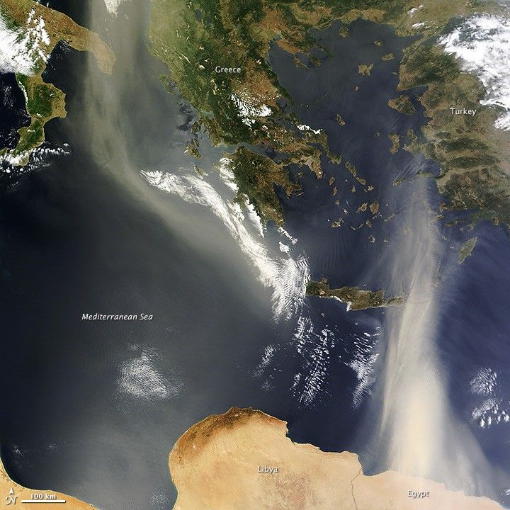 Dust Plumes over the Mediterranean Sea - NASA Science