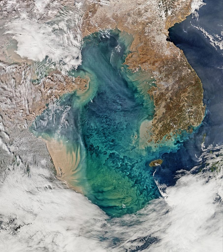 Swirls of Color in the Yellow Sea - NASA Science