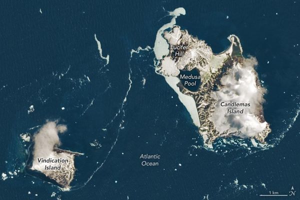 Islands of Fire and Ice Veiled in Cloud - NASA Science