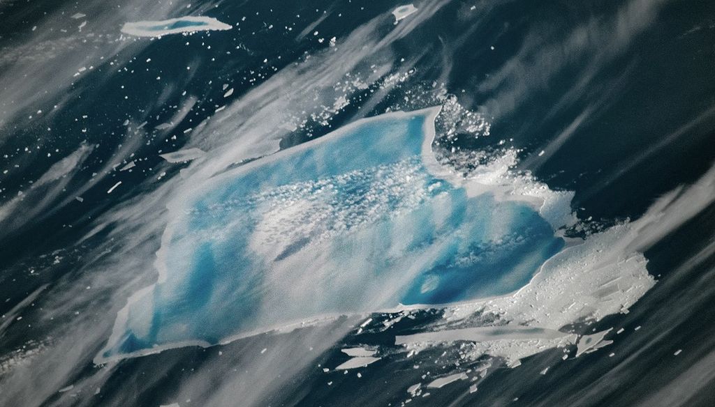Meltwater Turns Iceberg A-23A Blue - NASA Science