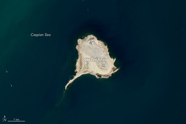 A School of Mud Volcano Islands in Azerbaijan - NASA Science