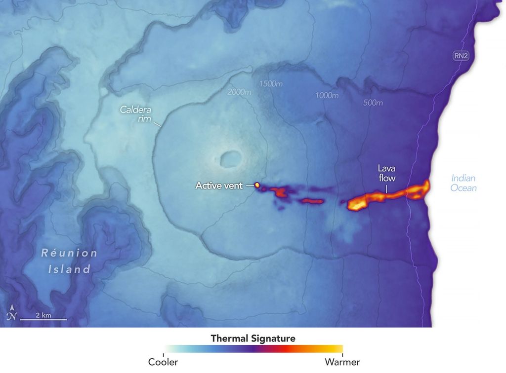 Réunion Island Lava Reaches the Sea - NASA Science