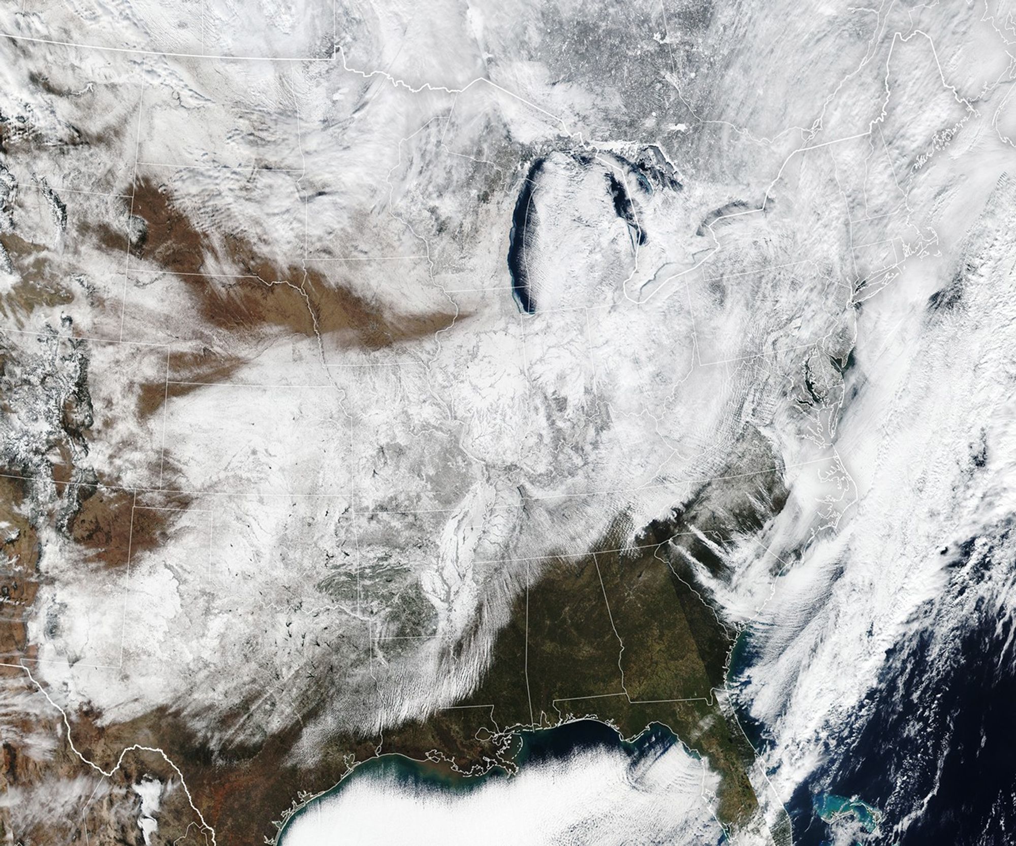 Snow Buries the U.S. Interior and East - NASA Science