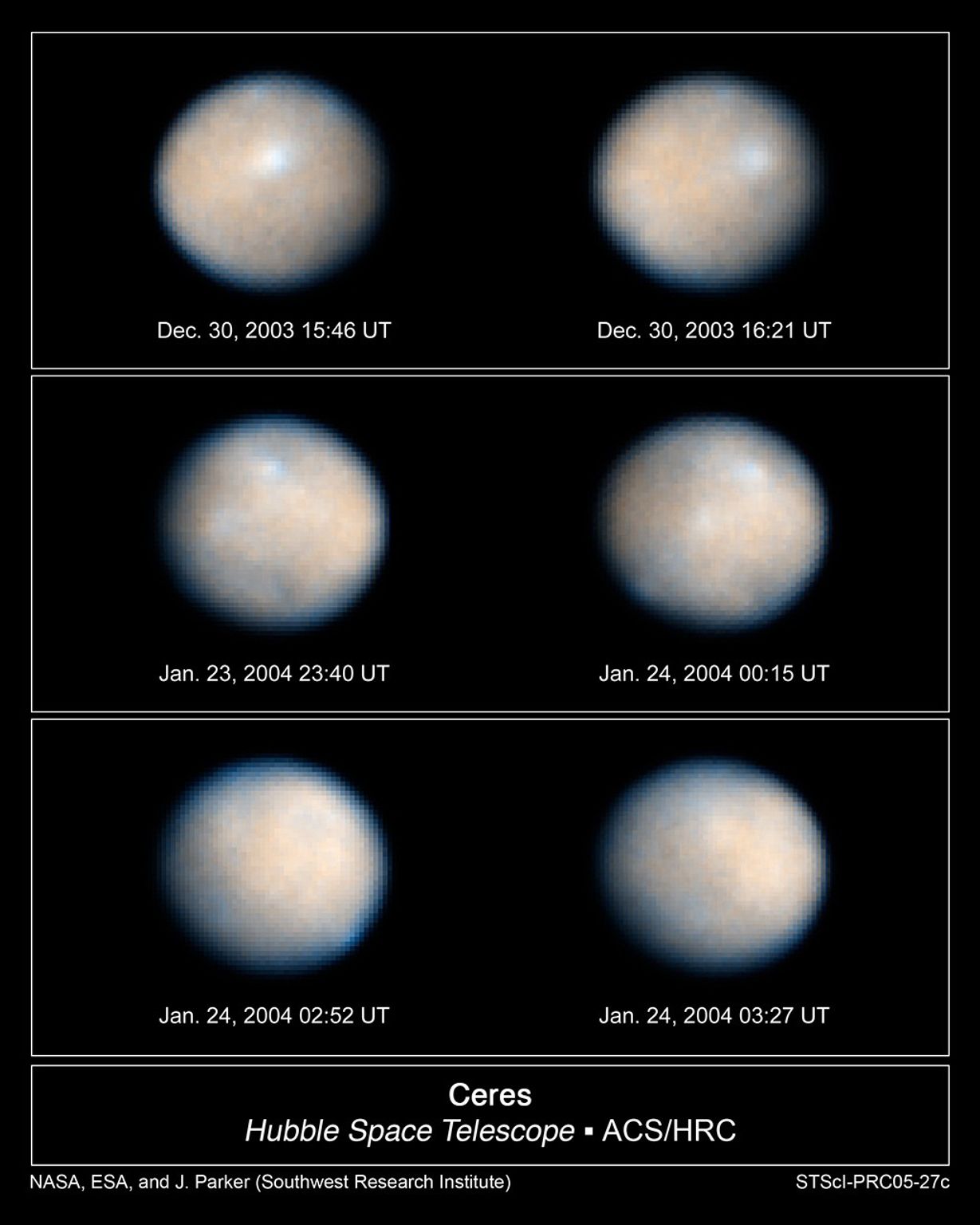 Images of the Asteroid Ceres As It Rotates One Quarter - NASA Science